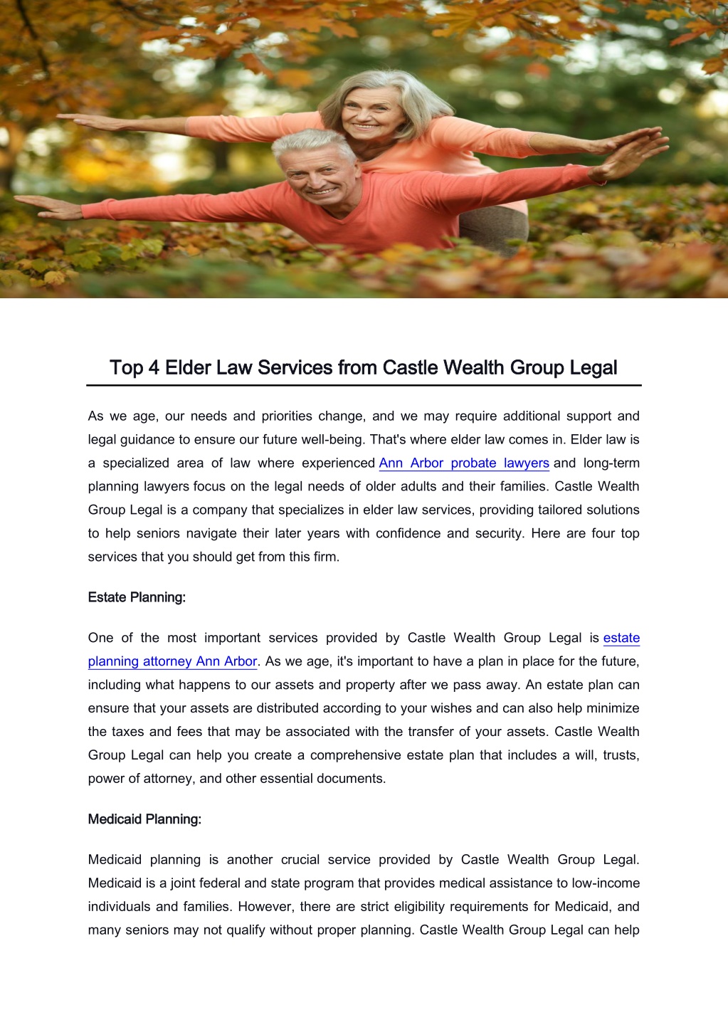 PPT - Top 4 Elder Law Services from Castle Wealth Group Legal ...