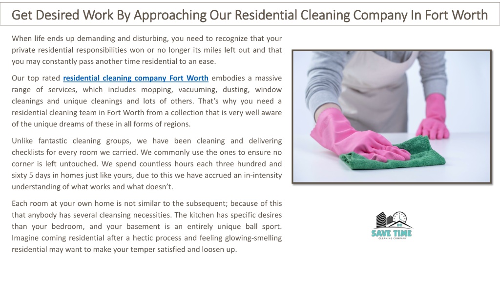 PPT - Get Desired Work By Approaching Our Residential Cleaning Company ...