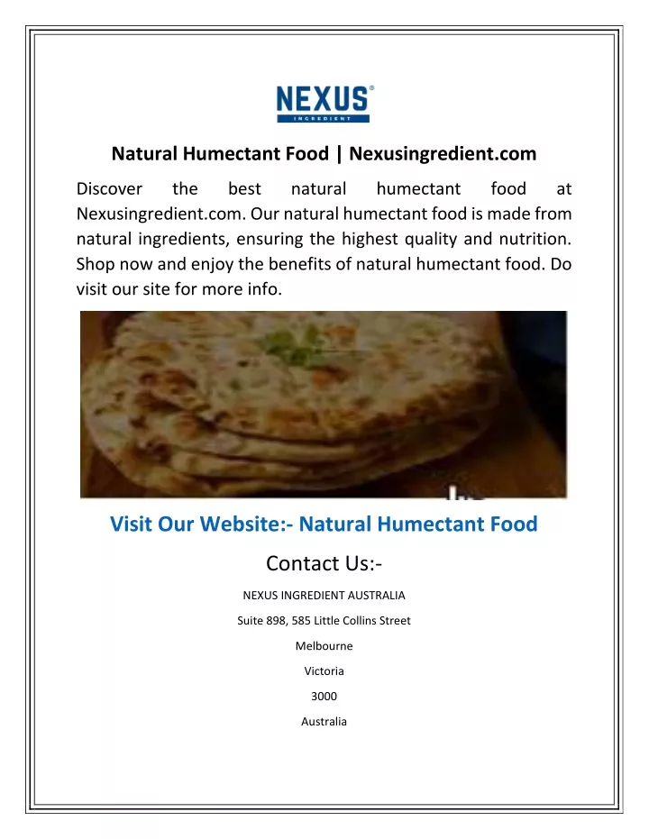 PPT - Natural Humectant Food Nexusingredient.com PowerPoint ...