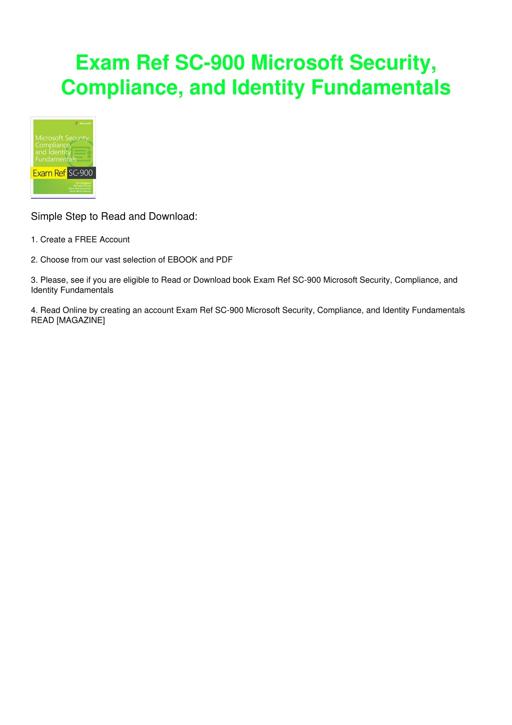 PPT - (PDF/DOWNLOAD) Exam Ref SC-900 Microsoft Security, Compliance ...
