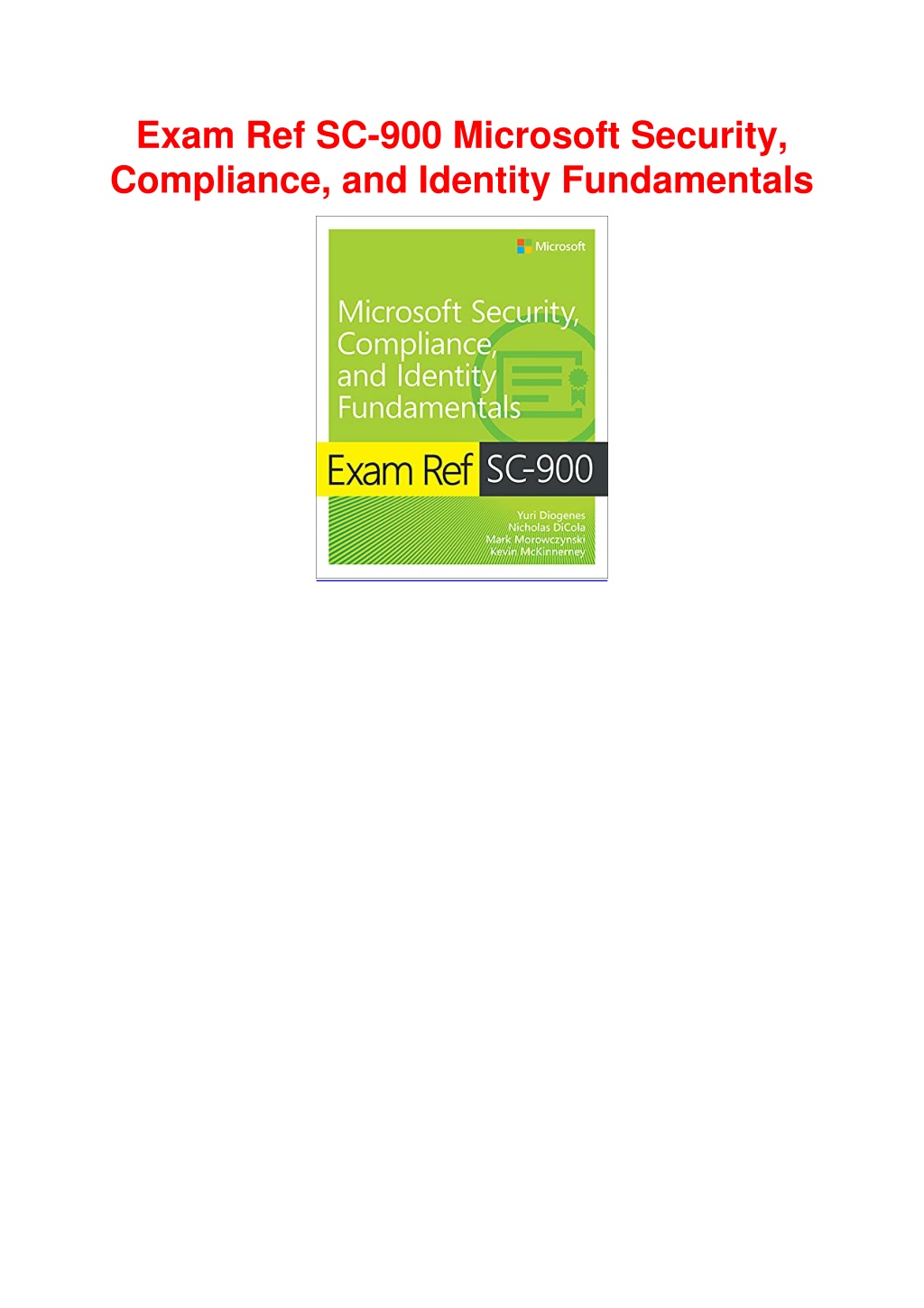PPT - (PDF/DOWNLOAD) Exam Ref SC-900 Microsoft Security, Compliance ...