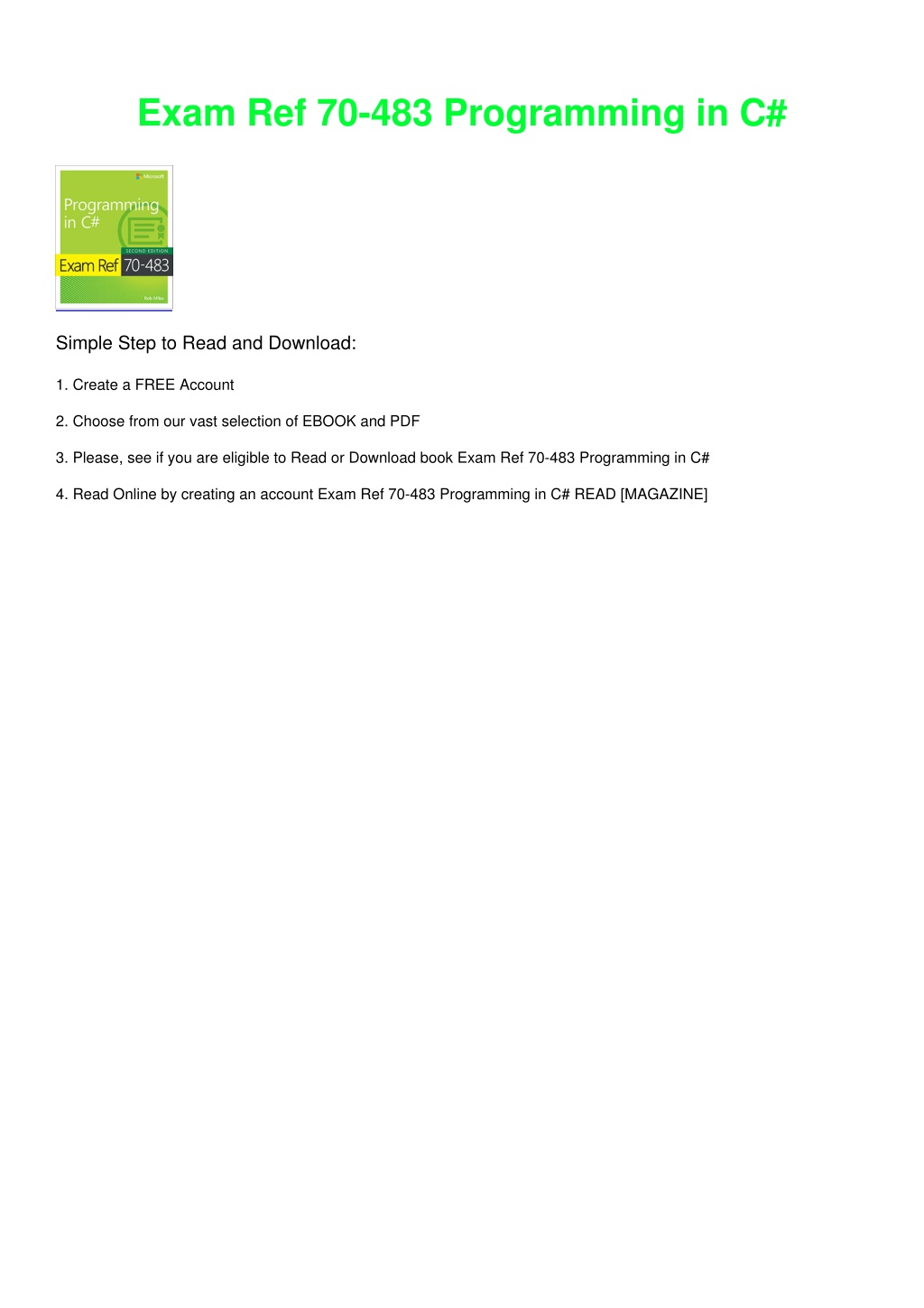 PPT - PDF/READ Exam Ref 70-483 Programming in C# PowerPoint ... PPT - PDF/READ Exam Ref 70-483 Programming in C# PowerPoint ...
