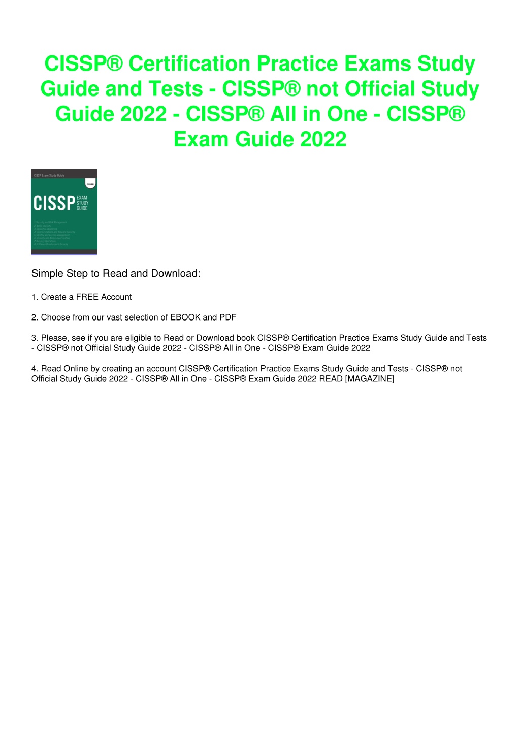 PPT - PDF/READ CISSP® Certification Practice Exams Study Guide and ... PPT - PDF/READ CISSP® Certification Practice Exams Study Guide and ...