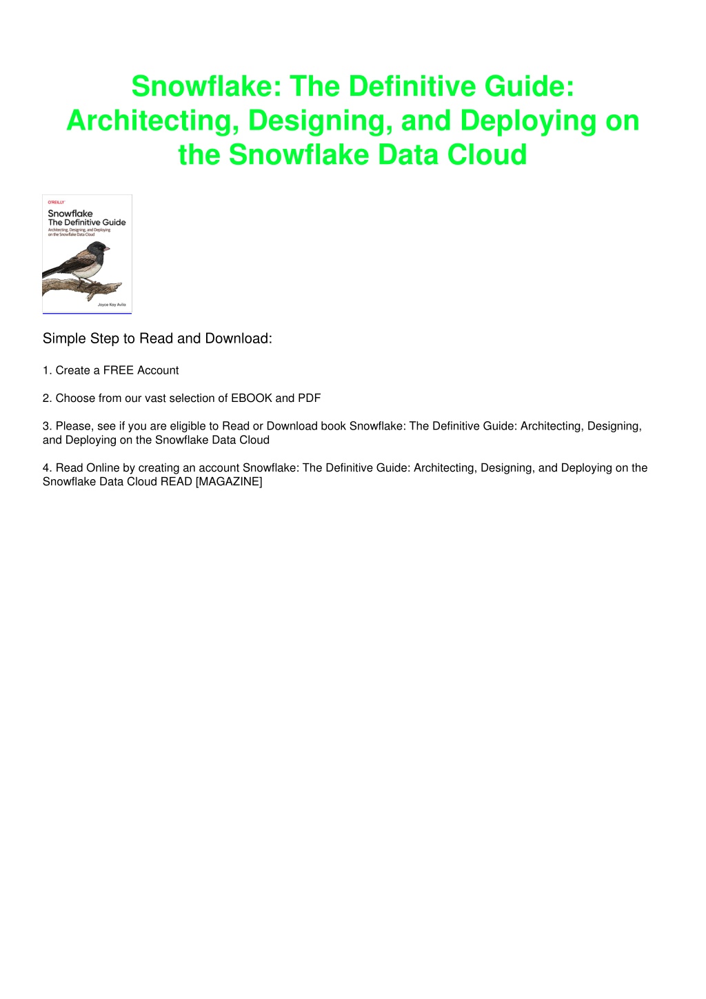 PPT - $PDF$/READ/DOWNLOAD Snowflake: The Definitive Guide: Architecting, Designing, an ...