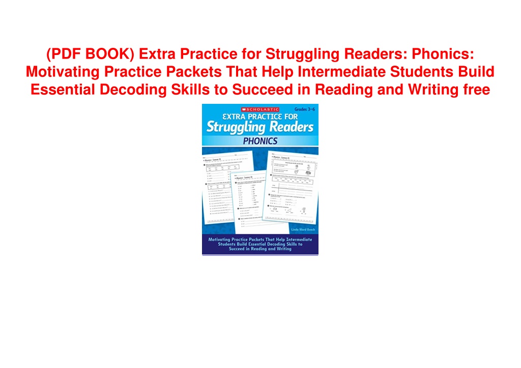 PPT - (PDF BOOK) Extra Practice for Struggling Readers: Phonics ...