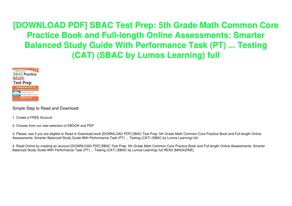 PPT - [DOWNLOAD PDF] SBAC Test Prep: 5th Grade Math Common Core ...