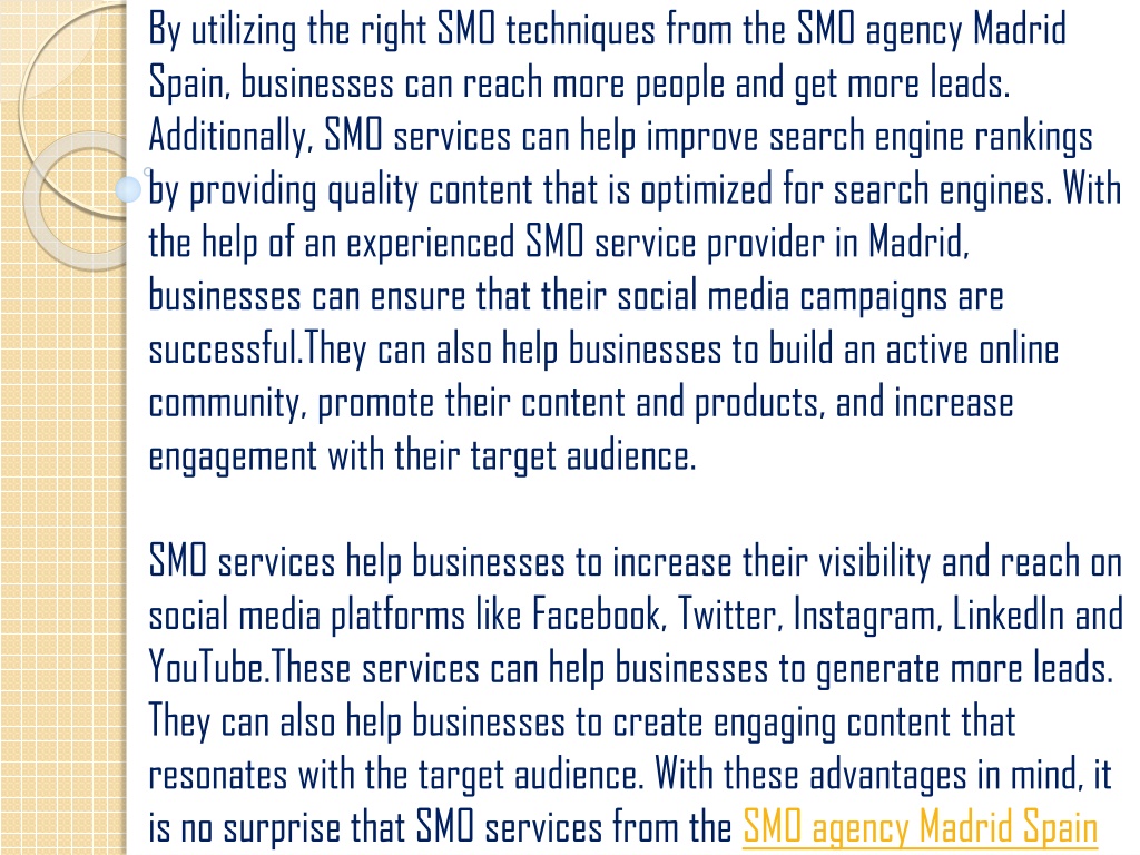 PPT - Role Of SMO Services In Madrid Spain In The Business World ...