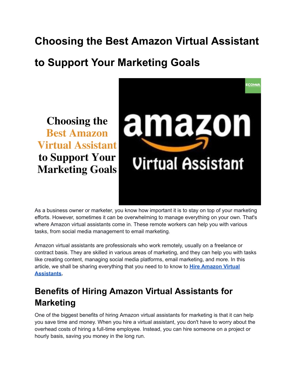PPT - Choosing the Best Amazon Virtual Assistant to Support Your ...