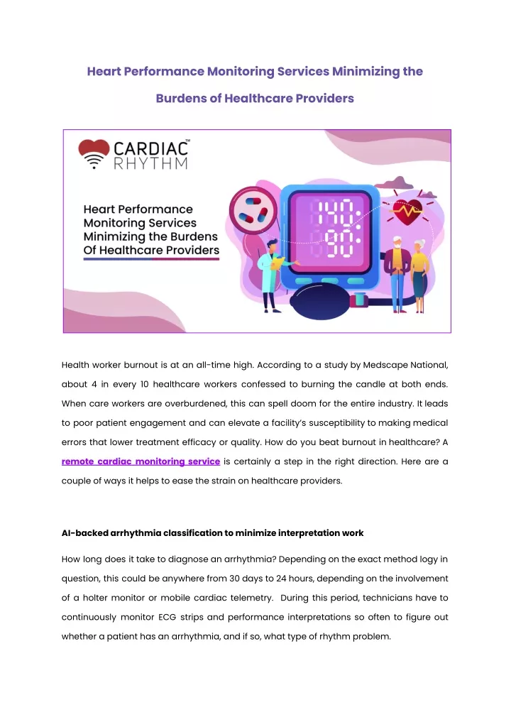 PPT - Heart Performance Monitoring Services Minimizing the Burdens of ... PPT - Heart Performance Monitoring Services Minimizing the Burdens of ...