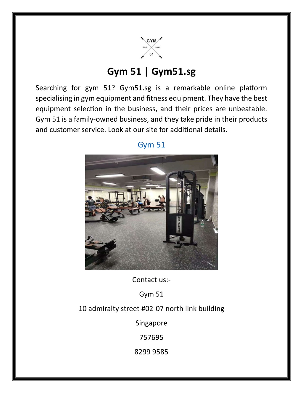 PPT - Gym 51 | Gym51.sg PowerPoint Presentation, free download - ID ...