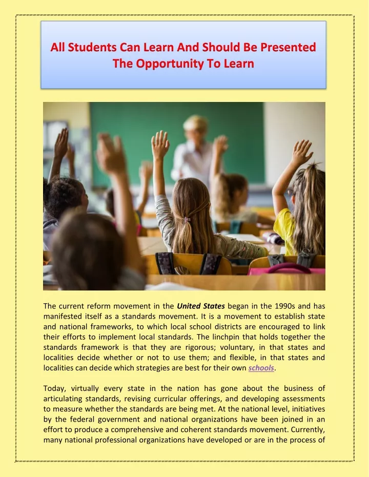 PPT - All Students Can Learn And Should Be Presented The Opportunity To ...
