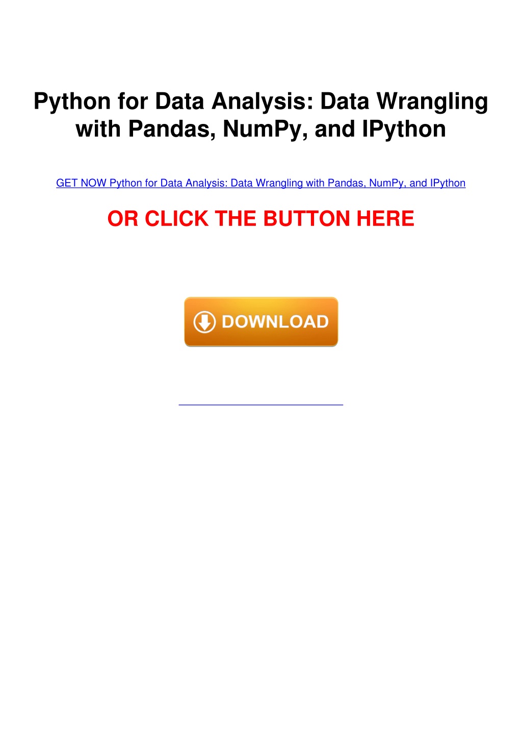 PPT PDF READ Python For Data Analysis Data Wrangling With Pandas PPT PDF READ Python For Data Analysis Data Wrangling With Pandas