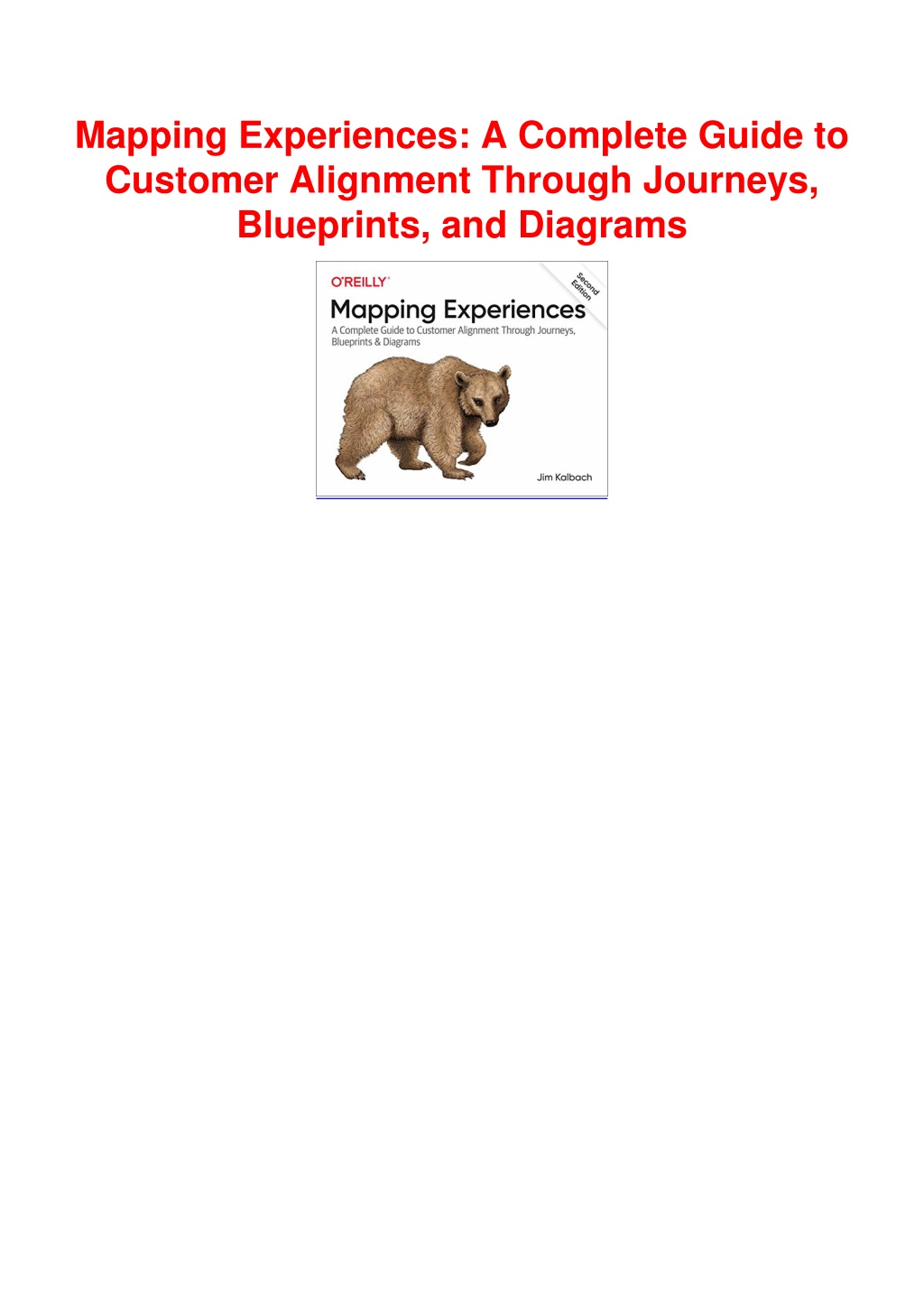 PPT - DOWNLOAD/PDF Mapping Experiences: A Complete Guide to Customer ... PPT - DOWNLOAD/PDF Mapping Experiences: A Complete Guide to Customer ...