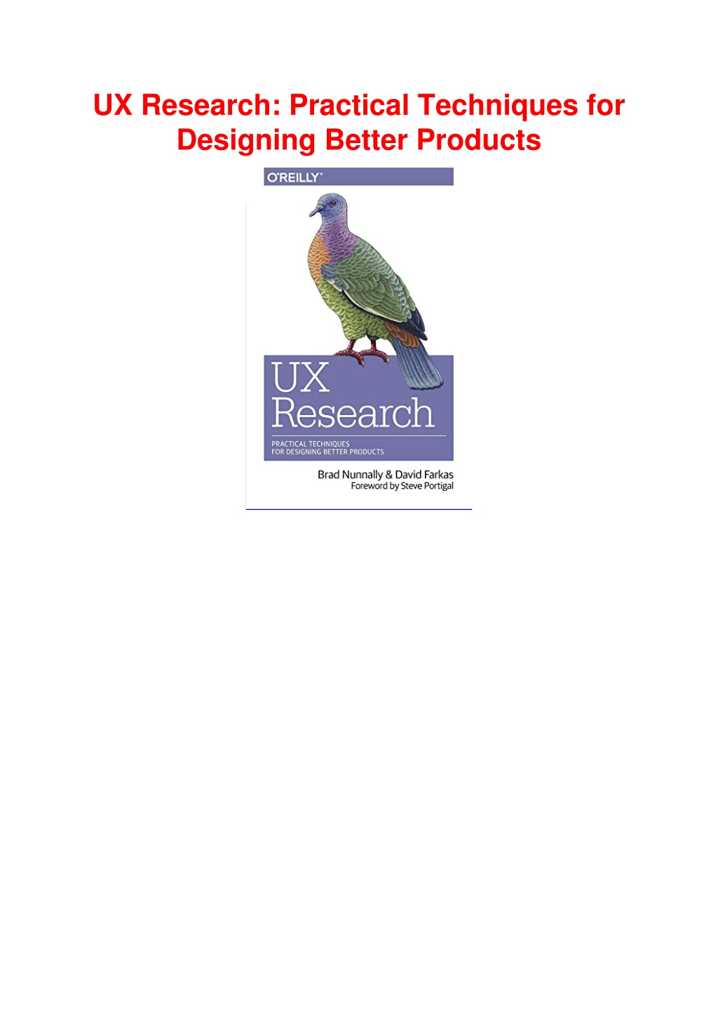 PPT - $PDF$/READ/DOWNLOAD UX Research: Practical Techniques for ...