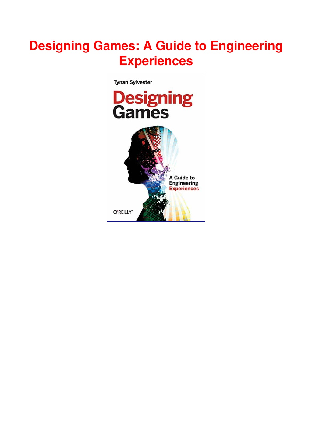 PPT - _PDF_ Designing Games: A Guide to Engineering Experiences ...