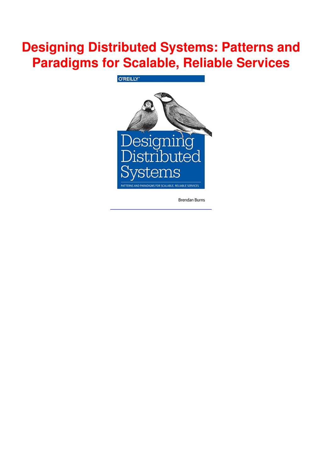 PPT - PDF/READ Designing Distributed Systems: Patterns and Paradigms ...