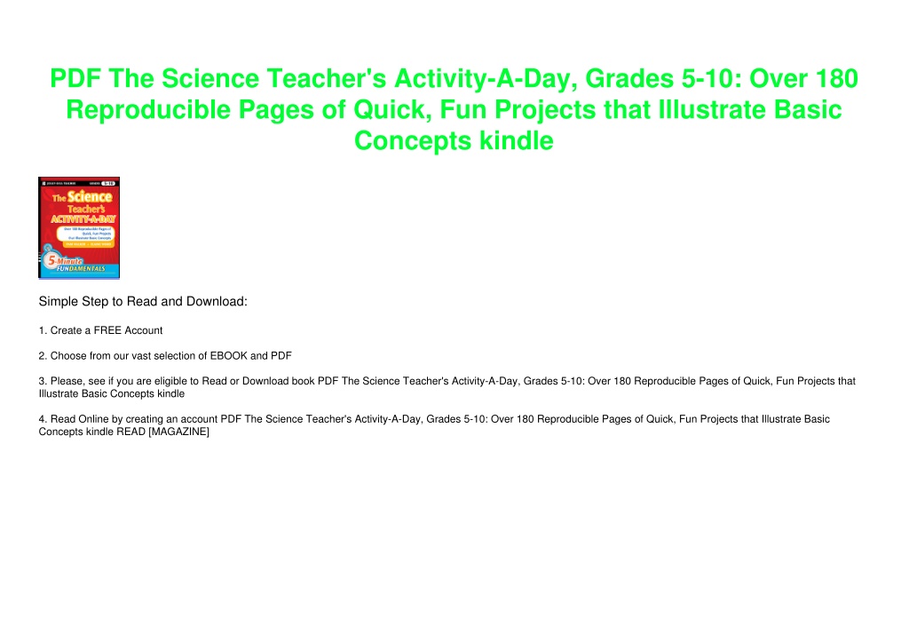 PPT - PDF The Science Teacher's Activity-A-Day, Grades 5-10: Over 180 ...