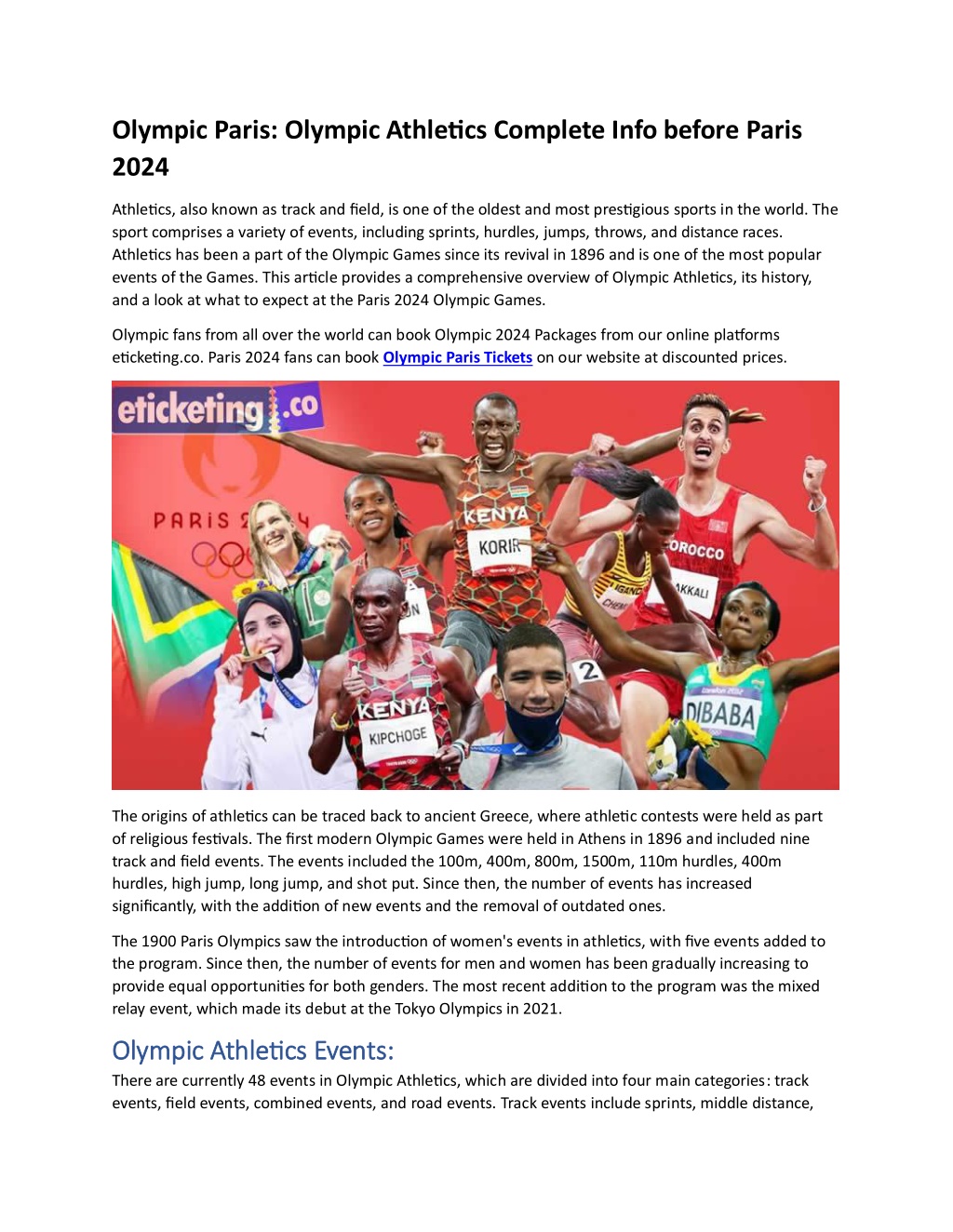PPT - Olympic Paris Olympic Athletics Complete Info before Paris 2024 ...