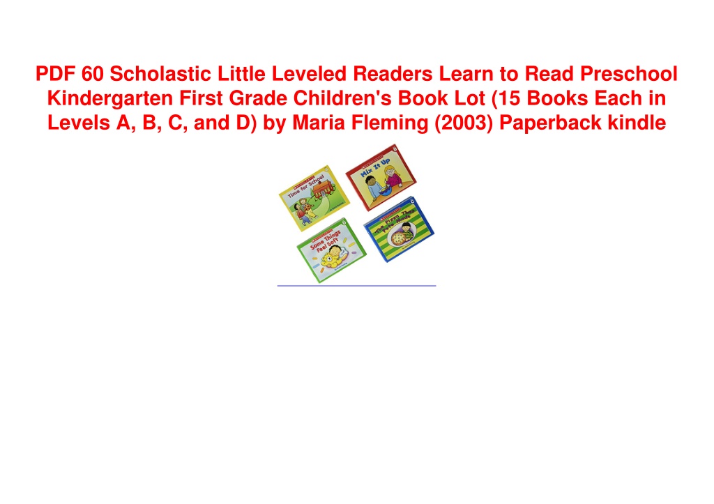 PPT - PDF 60 Scholastic Little Leveled Readers Learn to Read Preschool ...