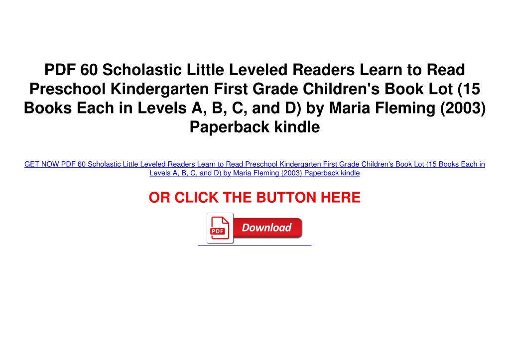 PPT - PDF 60 Scholastic Little Leveled Readers Learn to Read Preschool Kindergarten Fi ...