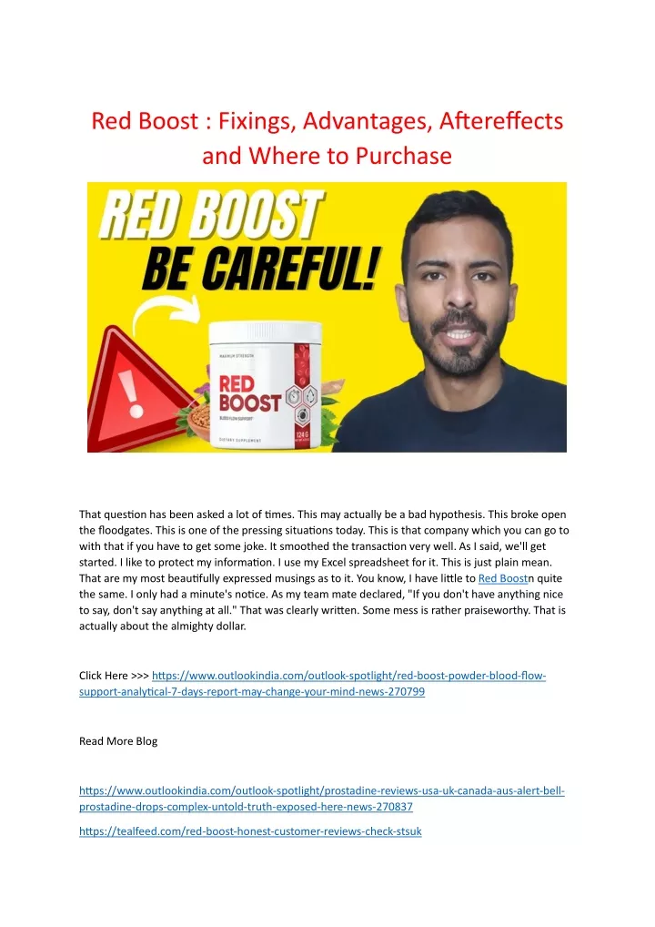PPT - Red Boost : Viable Blood Stream Backing for Men or Misuse of Cash ...