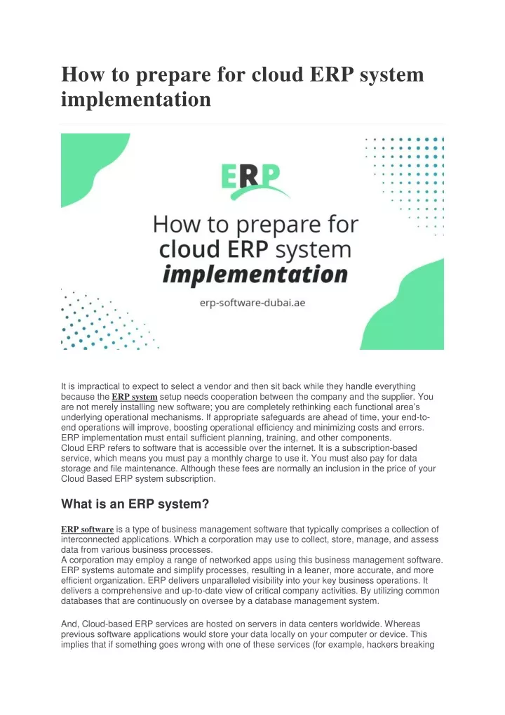 PPT - How to prepare for cloud ERP system implementation PowerPoint Presentation - ID:12059710