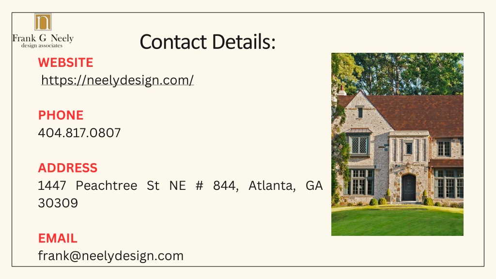 PPT - Get The Best Residential Design Services From Frank G Neely ...