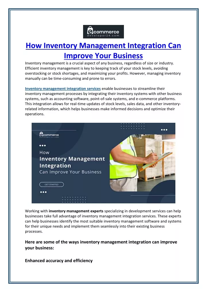 PPT - How Inventory Management Integration Can Improve Your Business ...