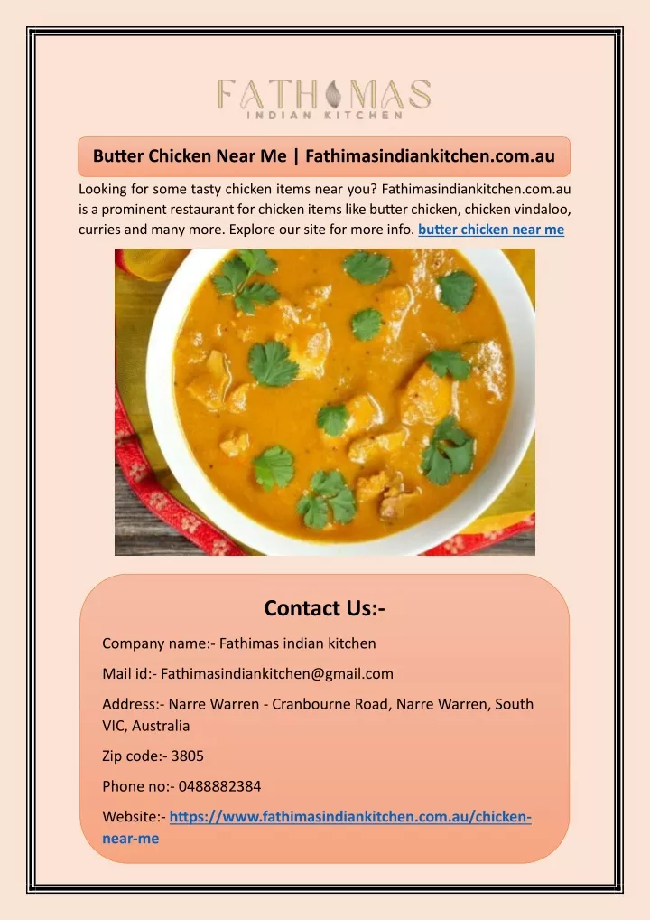 Ppt Butter Chicken Near Me Au Powerpoint Presentation Id12061037