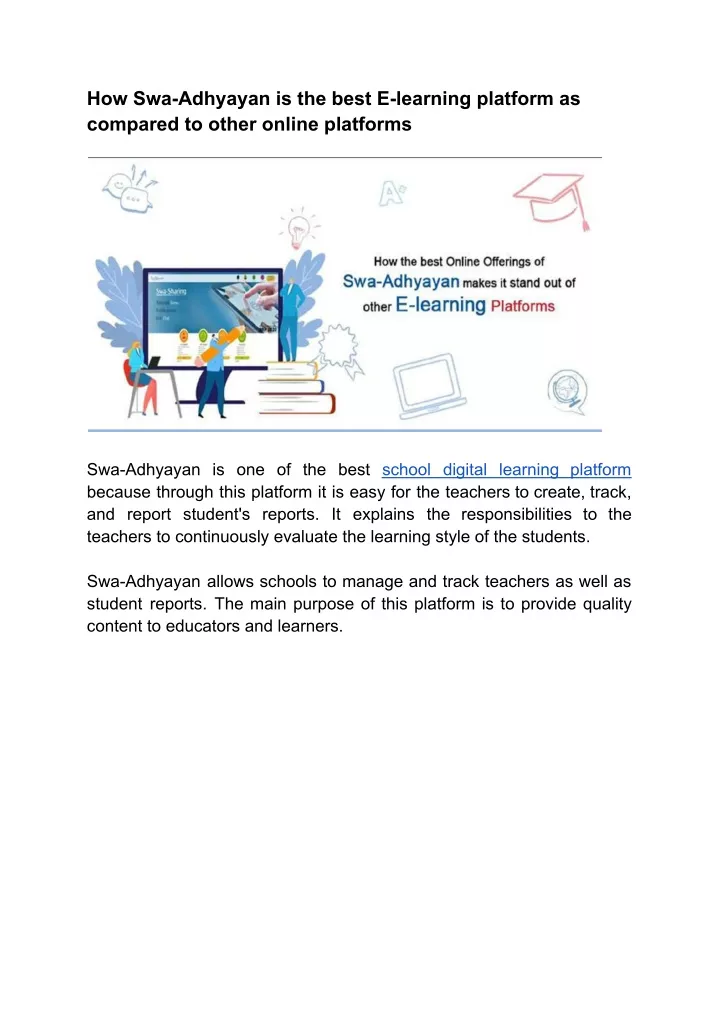 PPT - How Swa-Adhyayan is the best E-learning platform as compared to ...