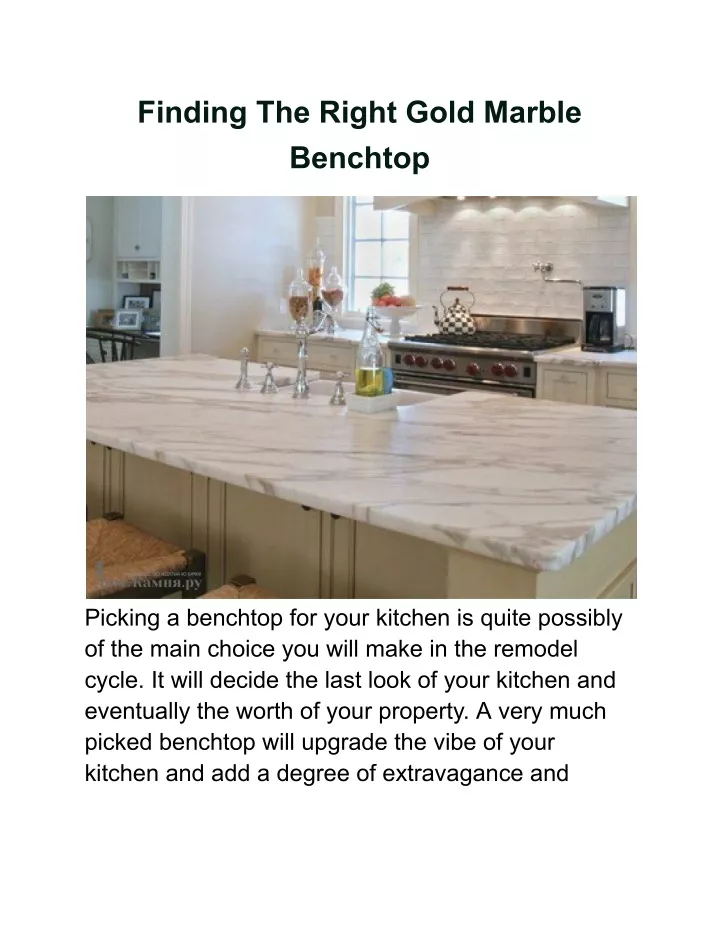 PPT - Finding The Right Gold Marble Benchtop PowerPoint Presentation ...