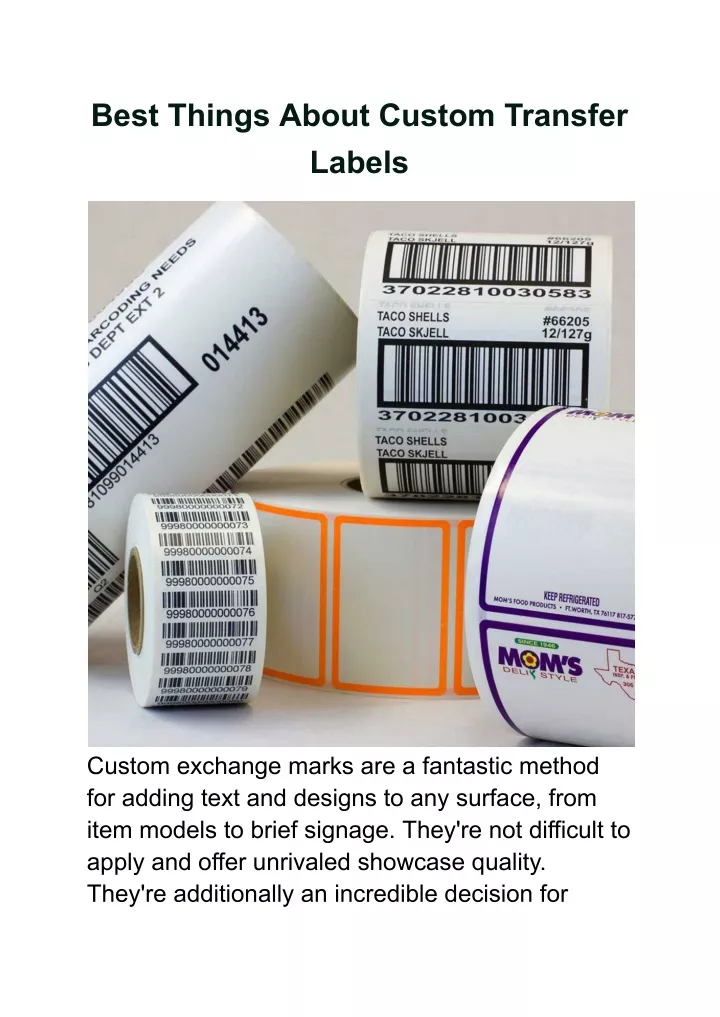PPT - Best Things About Custom Transfer Labels PowerPoint Presentation ...