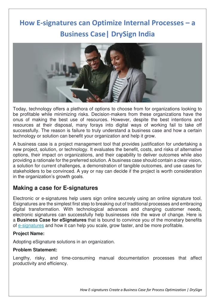 PPT - How E-signatures can Optimize Internal Processes – a Business ...