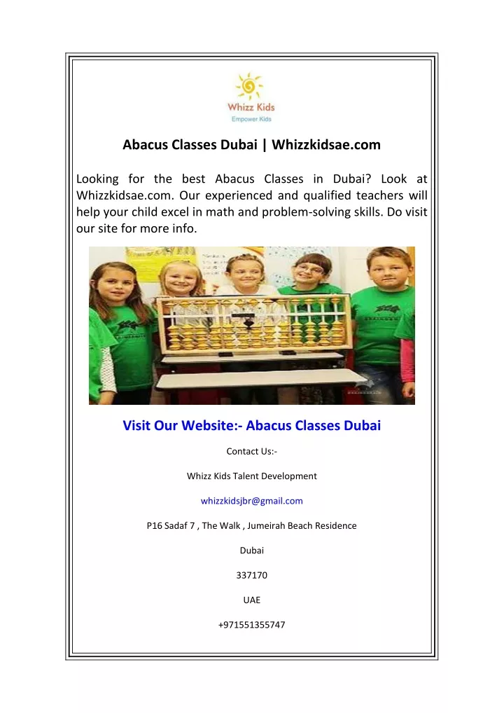 PPT - Abacus Classes Dubai Whizzkidsae.com PowerPoint Presentation ... PPT - Abacus Classes Dubai Whizzkidsae.com PowerPoint Presentation ...