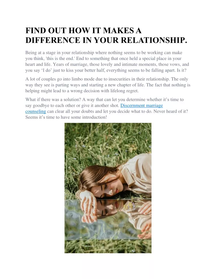PPT - FIND OUT HOW IT MAKES A DIFFERENCE IN YOUR RELATIONSHIP ...
