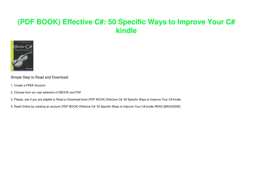 PPT - (PDF BOOK) Effective C#: 50 Specific Ways to Improve Your C# ... PPT - (PDF BOOK) Effective C#: 50 Specific Ways to Improve Your C# ...