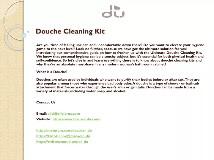 PPT - Douche Cleaning Kit PowerPoint Presentation, free download - ID ...