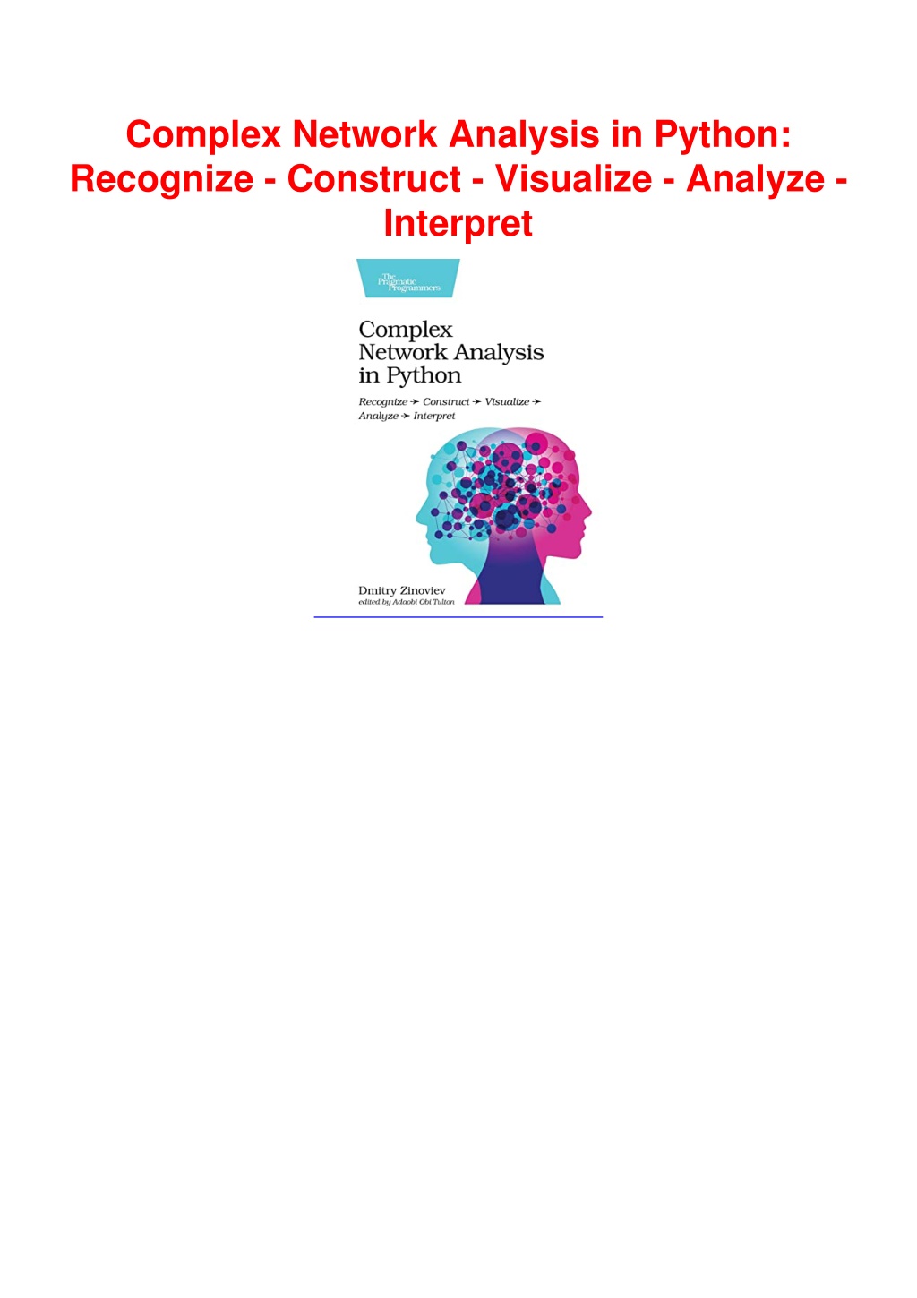PPT PDF Complex Network Analysis In Python Recognize Construct PPT PDF Complex Network Analysis In Python Recognize Construct