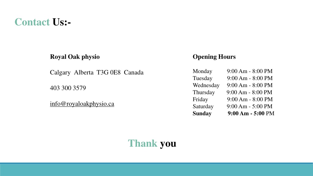 PPT - Chiropractic Treatment Services Crowfoot | Royaloakphysio.ca PowerPoint Presentation - ID ...