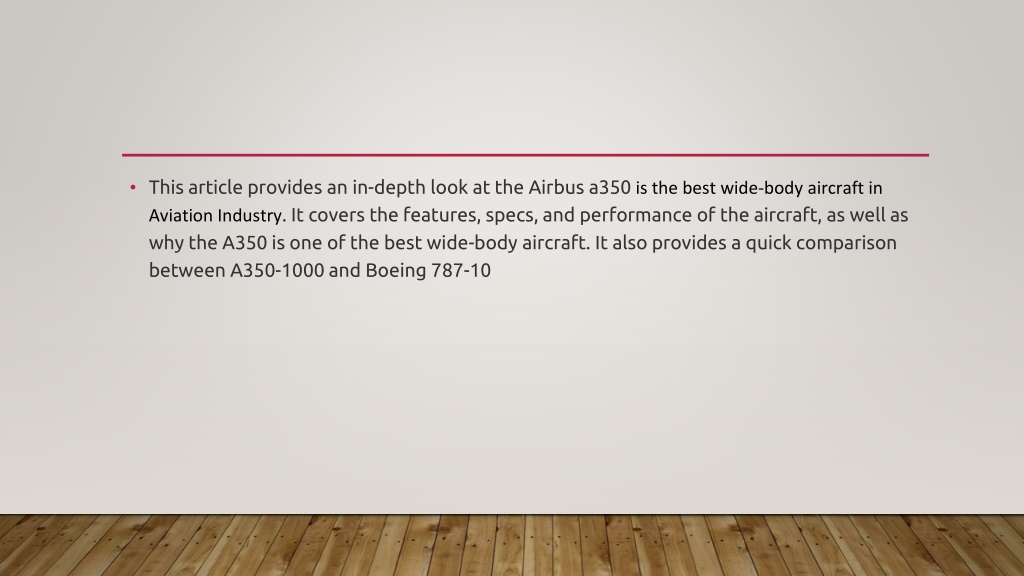 PPT - What Makes the Airbus A350 Stand Out from PowerPoint Presentation ...