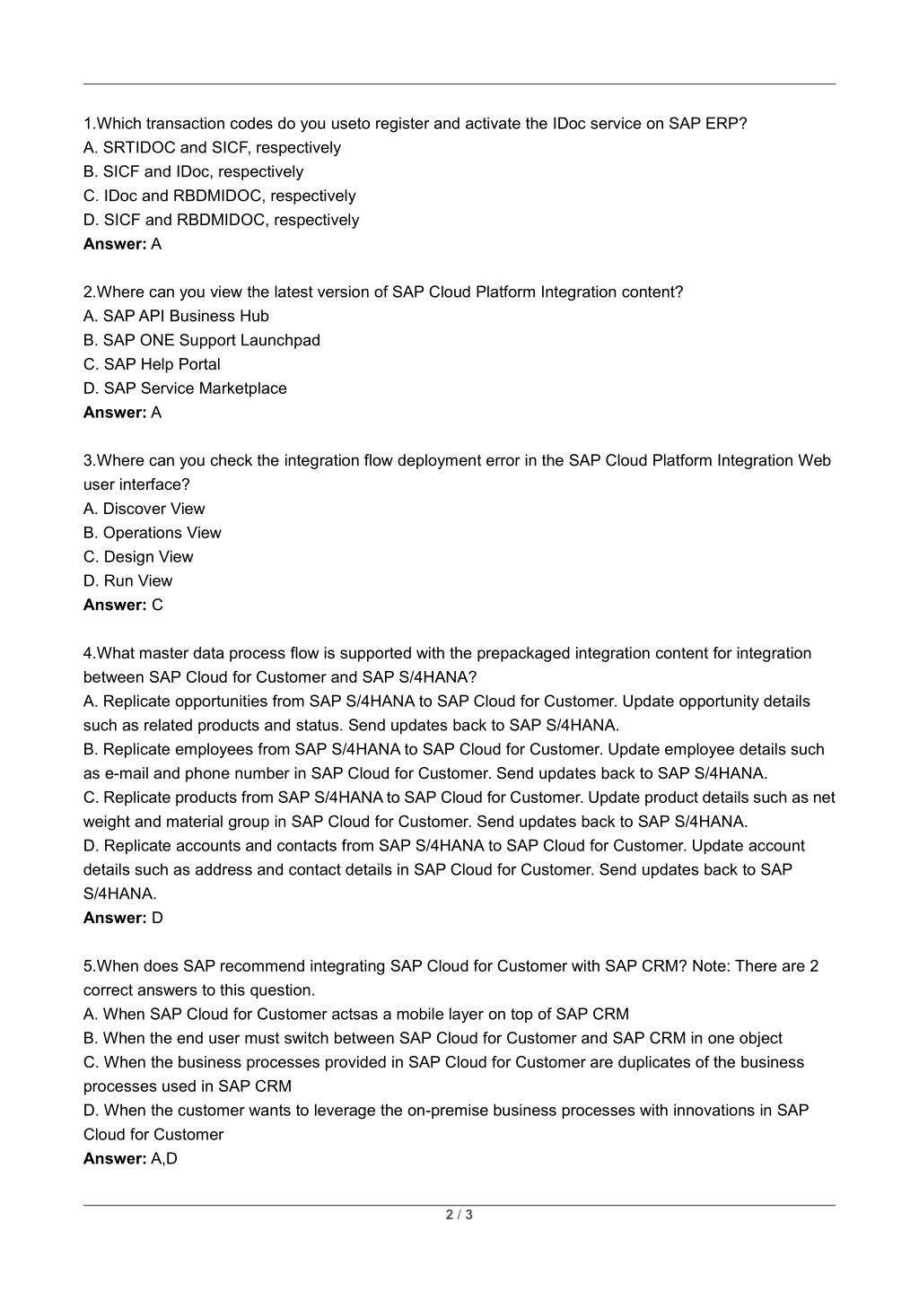 PPT - SAP Cloud for Customer C_C4H450_04 Exam Questions PowerPoint ...