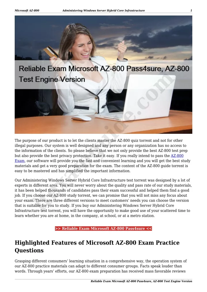 PPT - Reliable Exam Microsoft AZ-800 Pass4sure, AZ-800 Test Engine ...