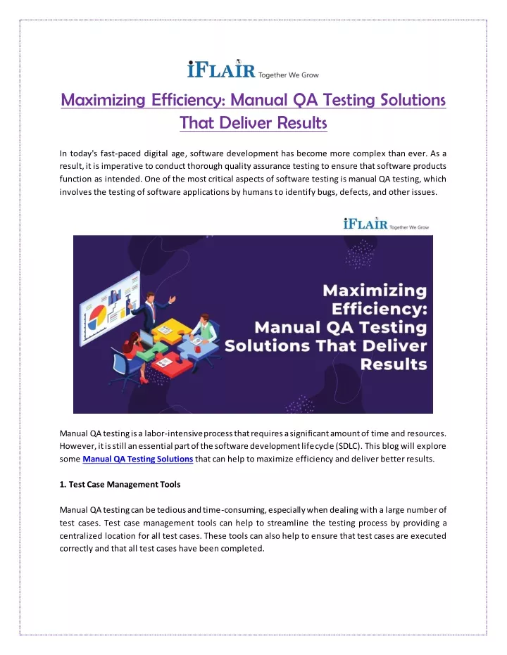 Ppt Maximizing Efficiency Manual Qa Testing Solutions That Deliver 5827