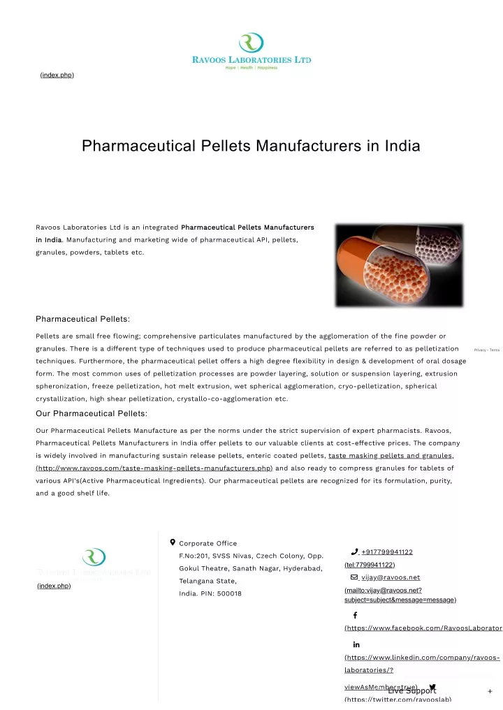 PPT - Pharmaceutical Pellets Manufacturers in India - Ravoos PowerPoint ...