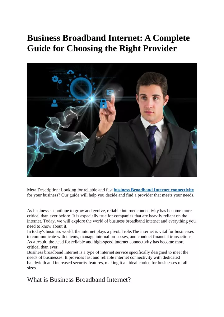 PPT - Business Broadband Internet A Complete Guide for Choosing the ...