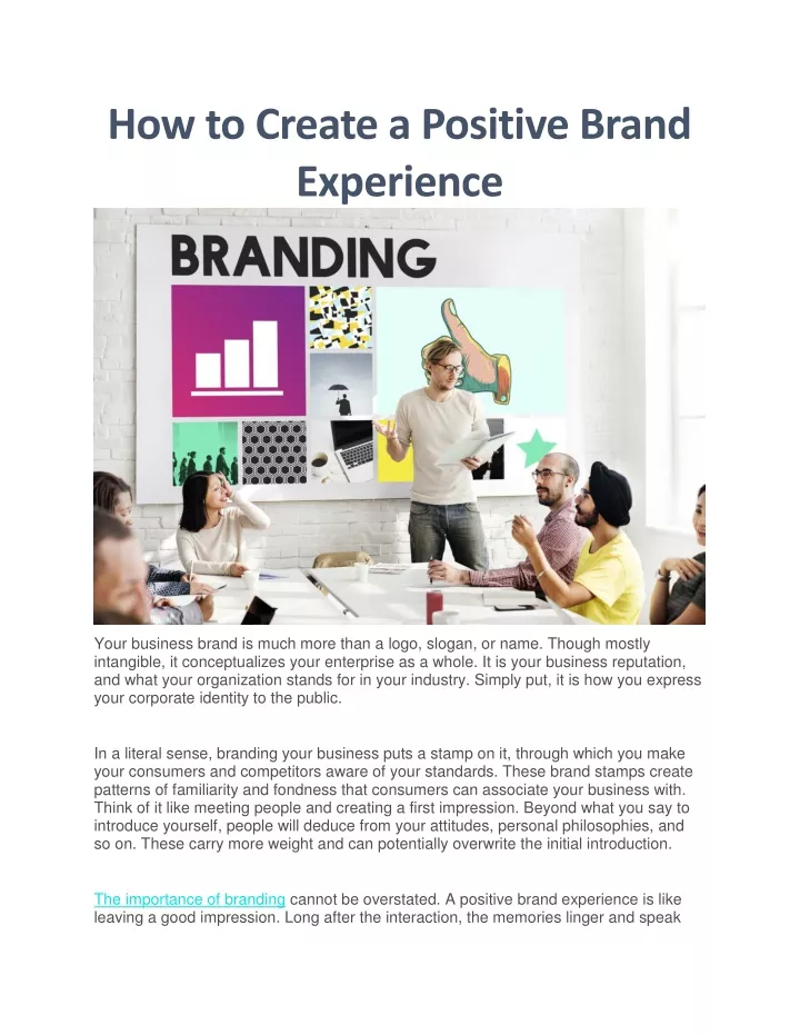 PPT - How to Create a Positive Brand Experience PowerPoint Presentation ...