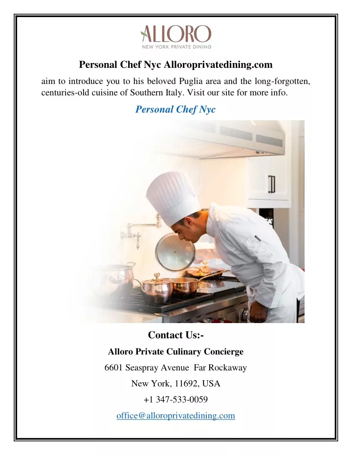 PPT - Personal Chef Nyc | Alloroprivatedining.com PowerPoint ...