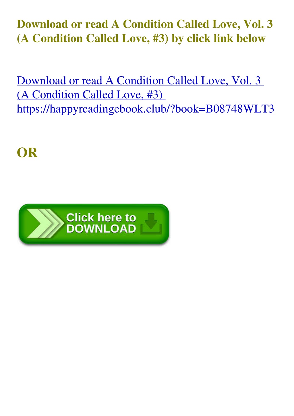 PPT - PDF/ePub] Download A Condition Called Love Vol. 3 (A Condition ...
