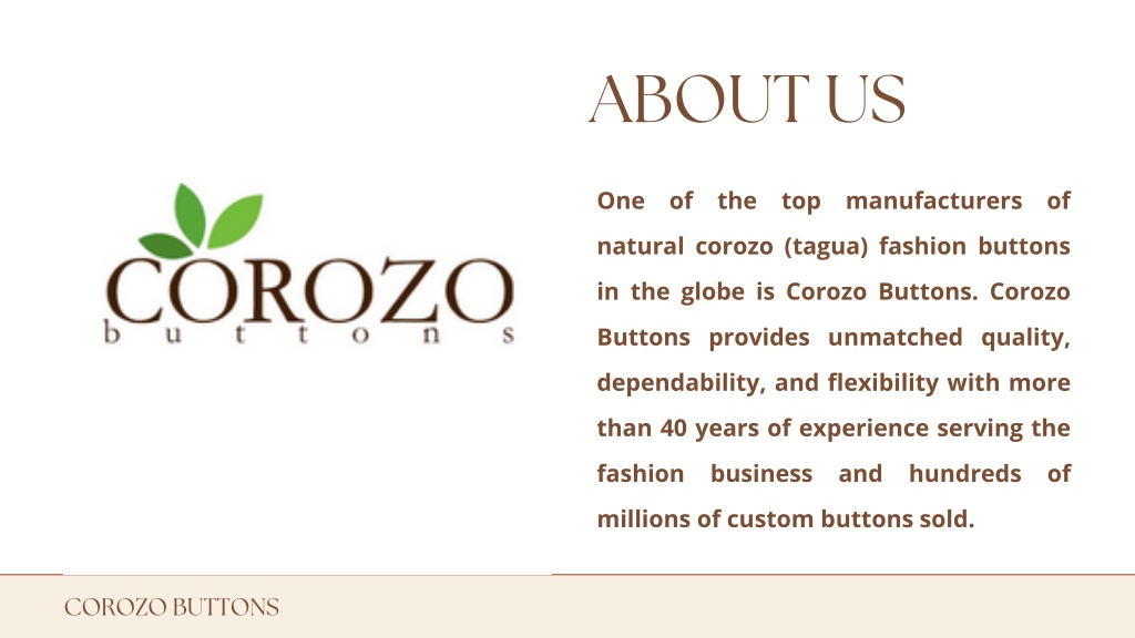PPT - Create Unique Custom Clothing Buttons for Your Outfit | Corozo ...
