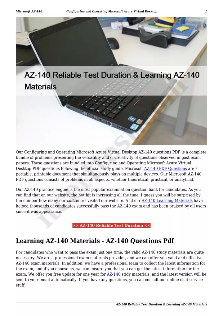 PPT - AZ-140 Reliable Test Duration & Learning AZ-140 Materials ...